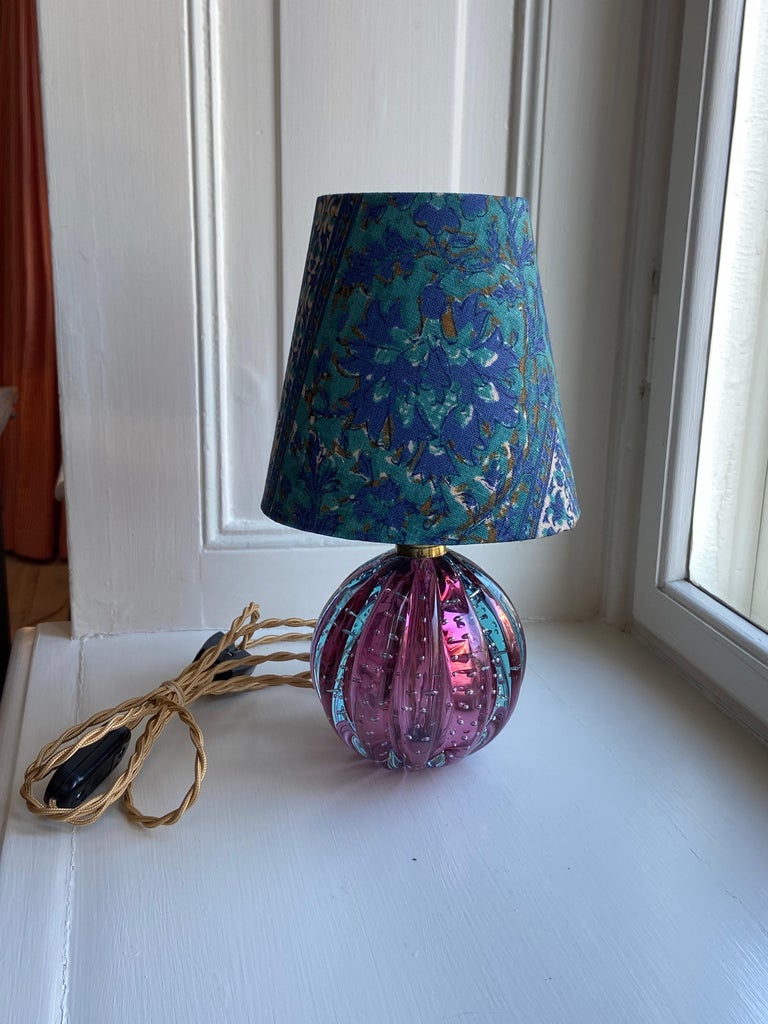 Vintage Murano Table Lamp with Customized Shade, Italy, 1950s For Sale ...