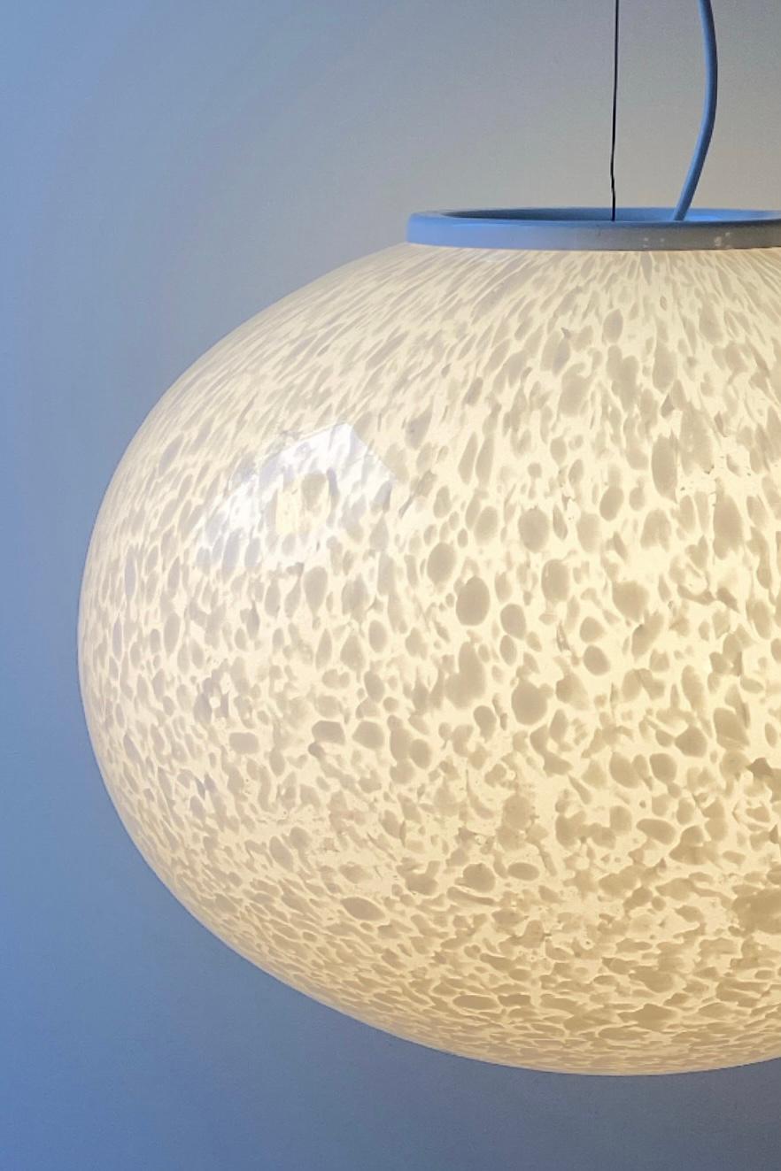 Vintage Murano Vetri 1970s Italian Swirl Sphere Globe Glass Pendant ...