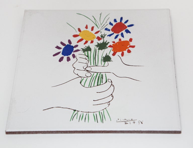 Vintage Picasso Ceramic Art Tile by Gres Spain For Sale at 1stDibs