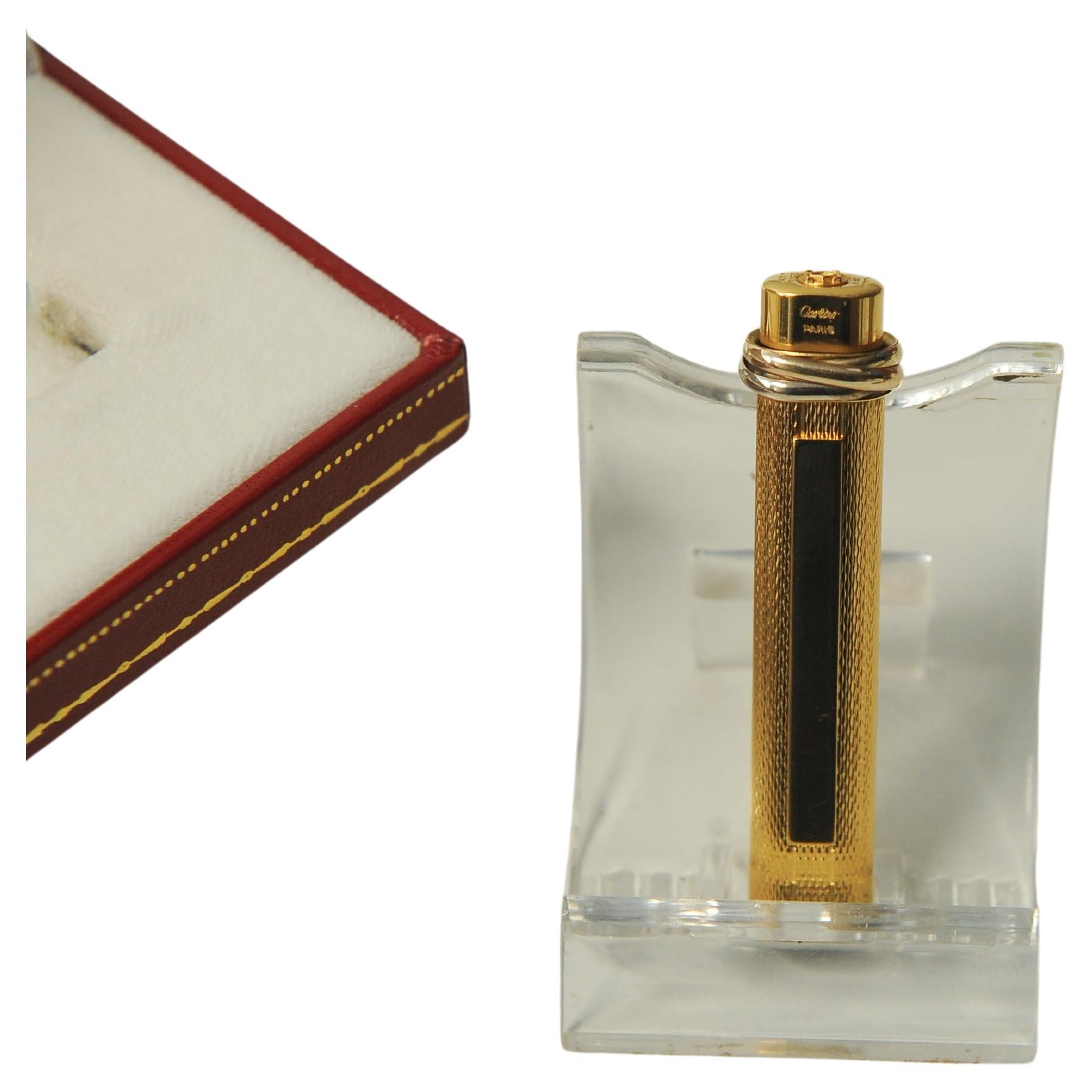 Vintage Cartier 18ct Gold Plated Vendome Crosshatch Cisele Ballpoint ...