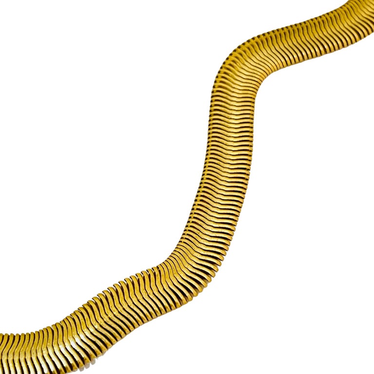 Vintage NAPIER gold snake chain designer runway necklace For Sale at ...