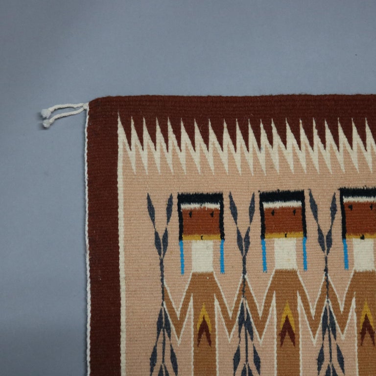 Vintage Native American Indian Yei Rug with Ten Figures, 1930 at 1stDibs