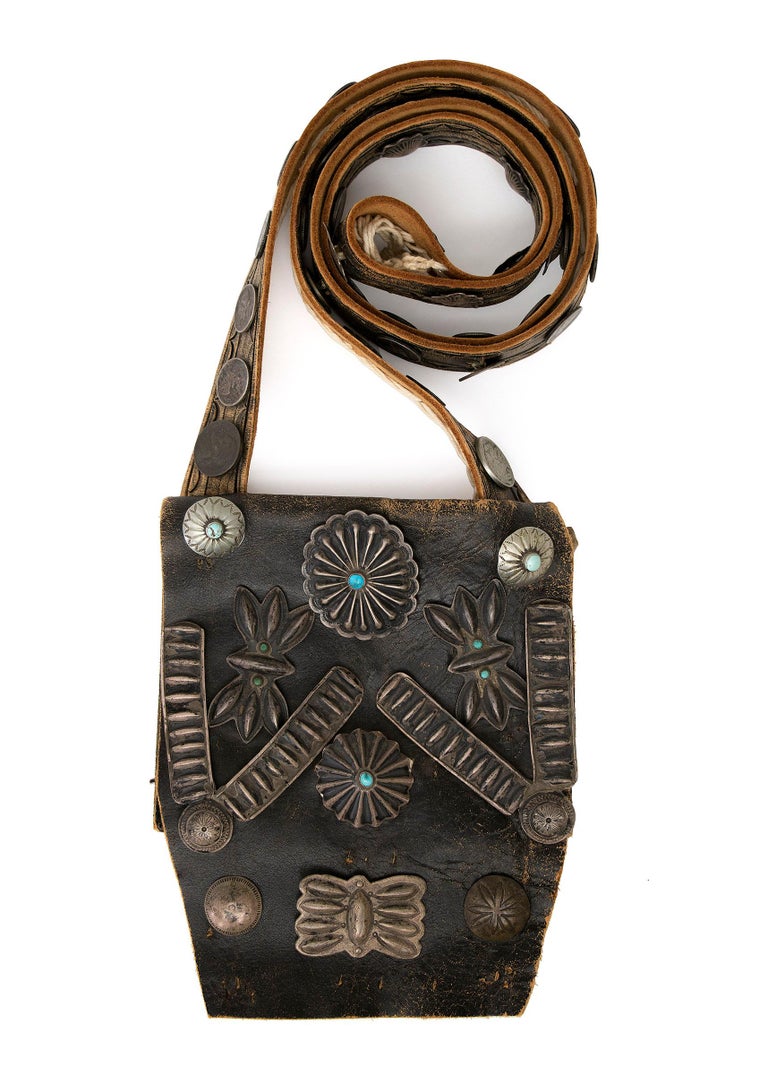 Vintage Native American Leather Bandolier Bag, Navajo, circa 1925-1950 ...