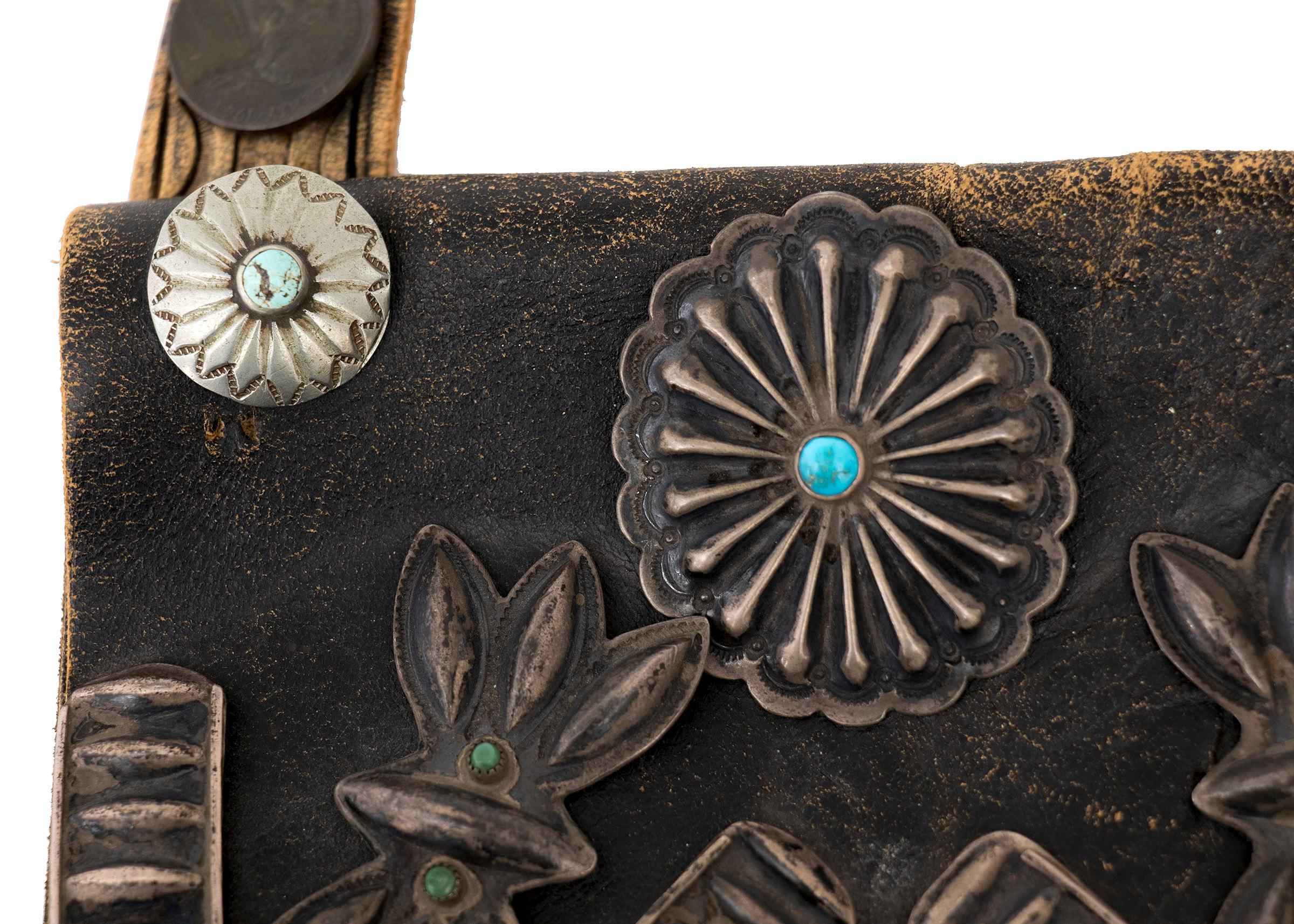 Vintage Native American Leather Bandolier Bag, Navajo, circa 1925-1950 ...
