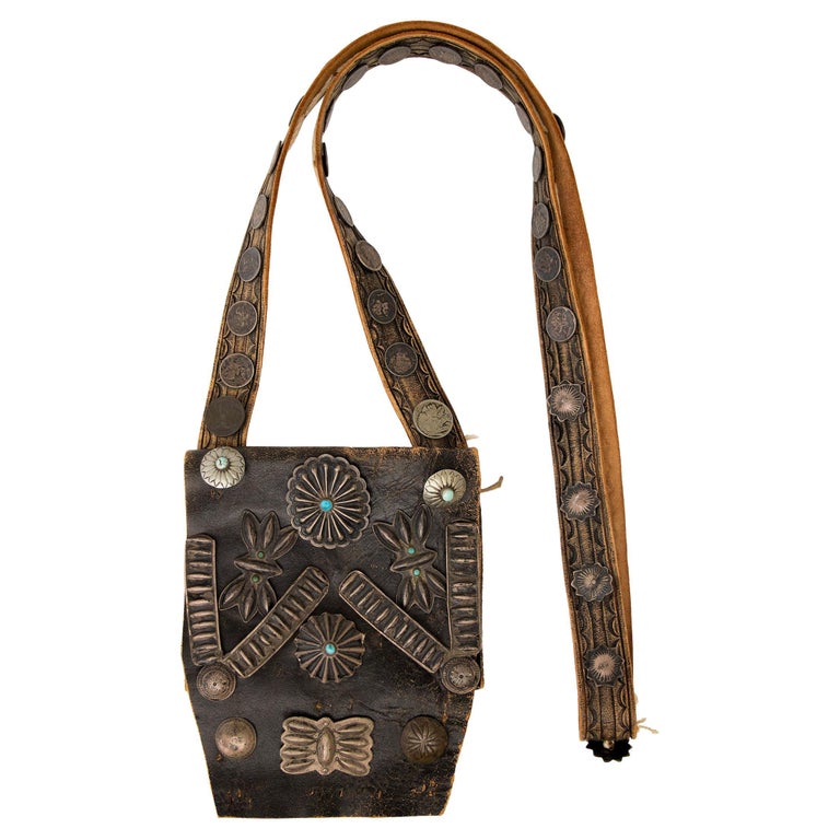 Vintage Native American Leather Bandolier Bag, Navajo, circa 1925-1950 ...