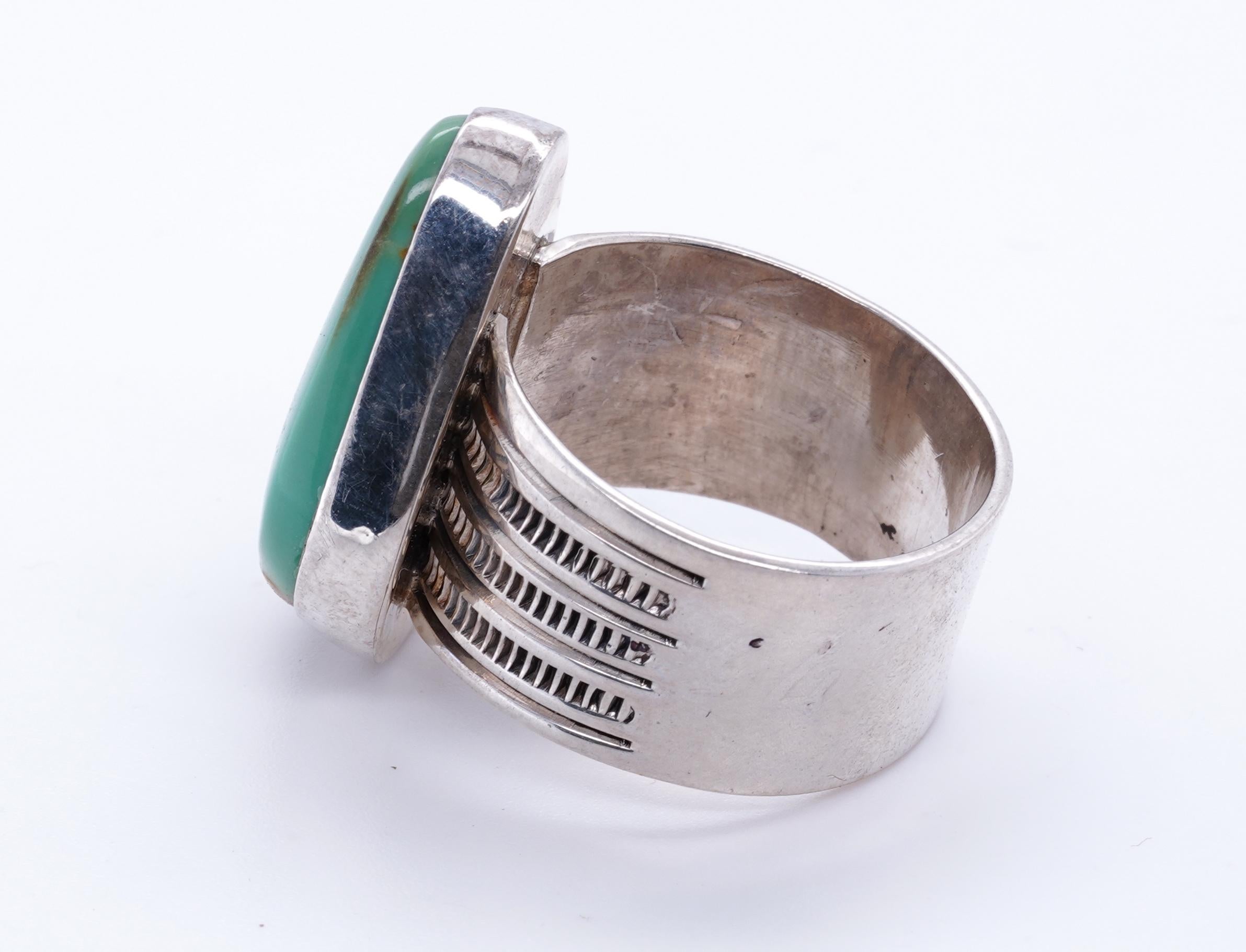 Vintage Native American Navajo Sterling B.B. Blue Green Brown Turquoise ...