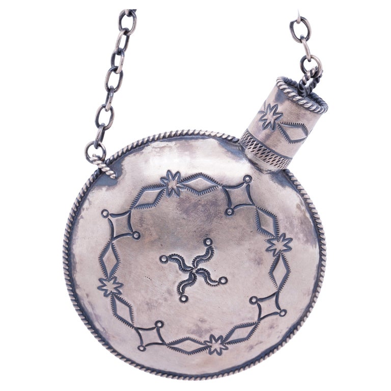Vintage Native American Navajo Tobacco Flask For Sale at 1stDibs