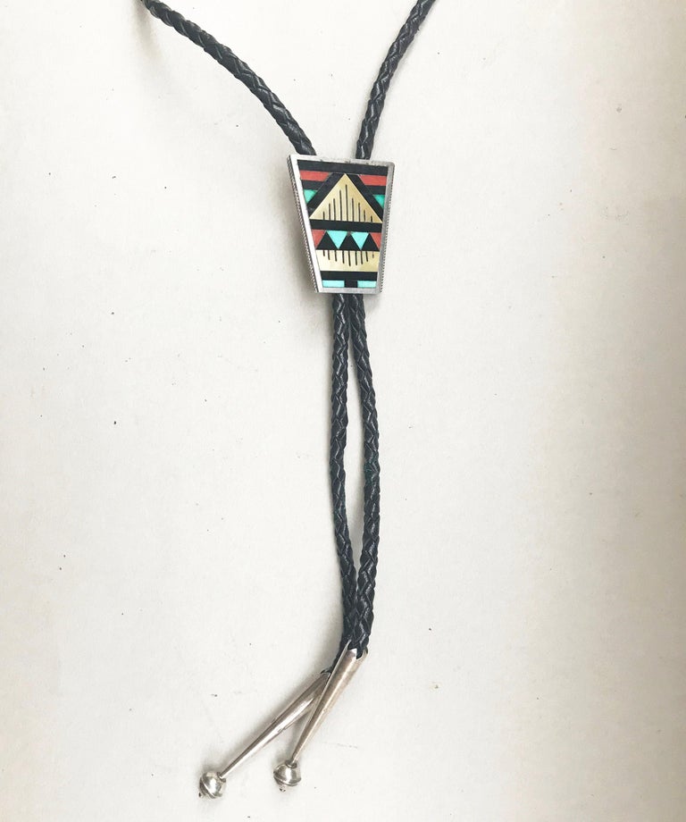Vintage Native American Zuni Bolo Tie Sterling Jewelry Gifts For Sale ...