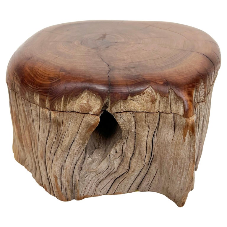 Vintage Natural Edge Hand Made Wooden Box For Sale at 1stDibs