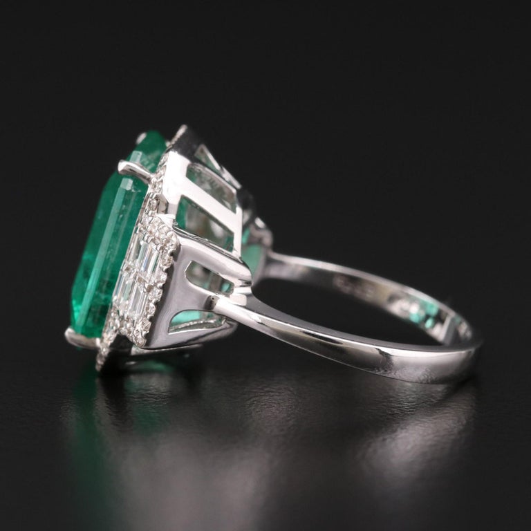 Customizable Vintage Natural Emerald Engagement Ring, Antique Emerald ...