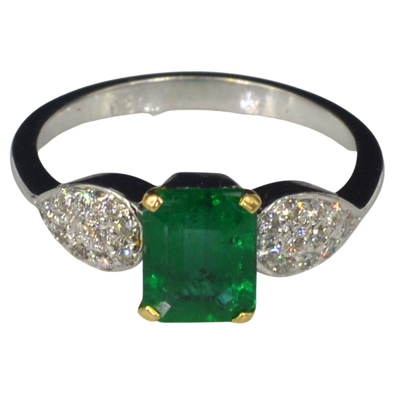 Customizable Vintage Emerald Statement Ring, Natural Emerald Engagement ...