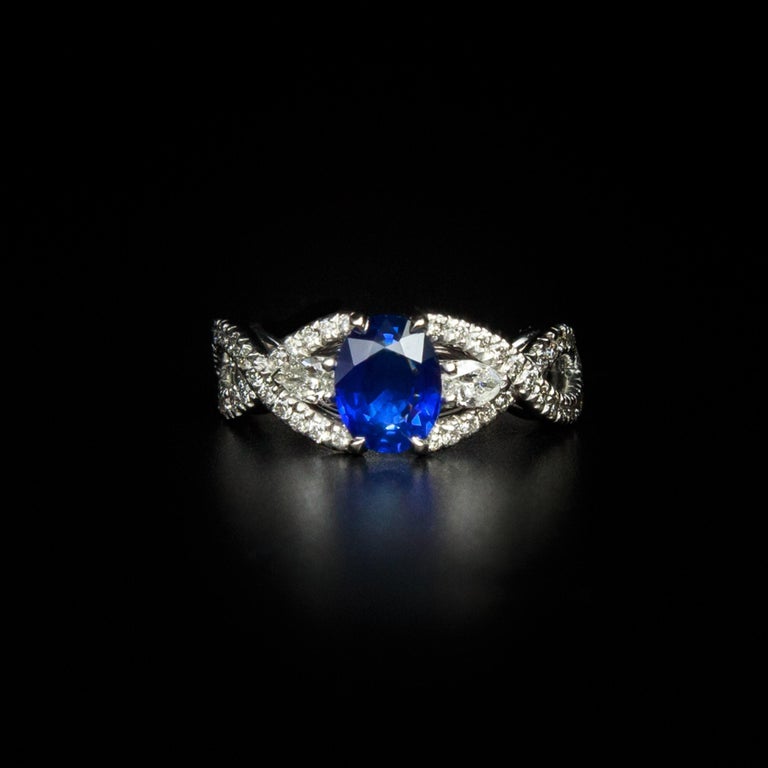 Customizable Vintage Natural Sapphire Engagement Ring, Unique, Wedding ...