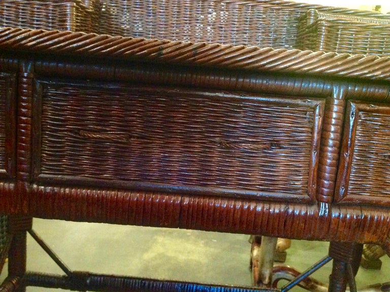 Vintage Natural Wicker Desk at 1stDibs | antique wicker desk, vintage ...