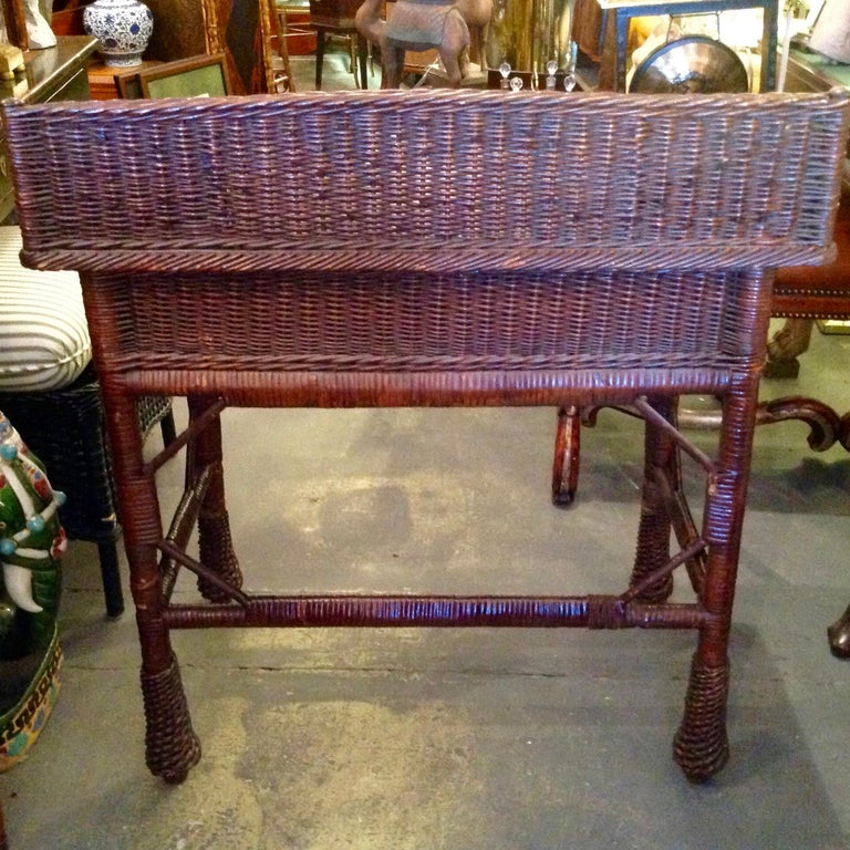 Vintage Natural Wicker Desk at 1stDibs | antique wicker desk, vintage ...