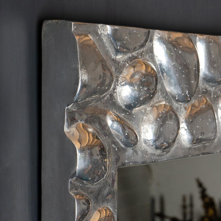 VINTAGE NATURALISTIC CAST ALUMINIUM PEBBLE MIRROR, C. 1960s For Sale at ...