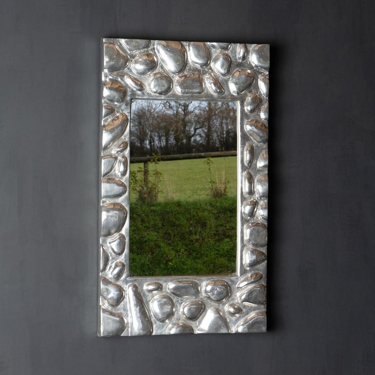 VINTAGE NATURALISTIC CAST ALUMINIUM PEBBLE MIRROR, C. 1960s For Sale at ...
