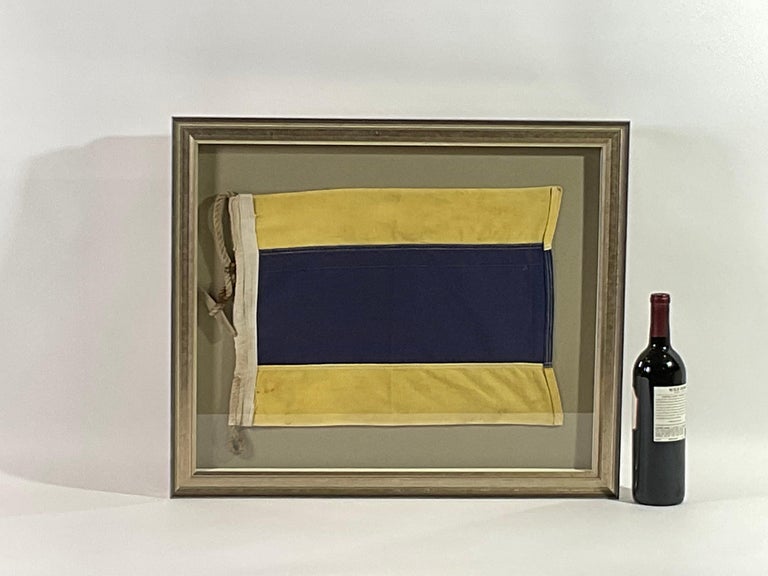 Vintage Nautical Signal Flag in Frame For Sale at 1stDibs