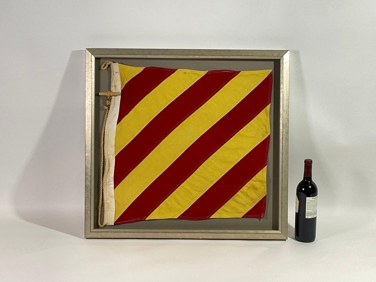 Vintage Nautical Signal Flag in Frame For Sale at 1stDibs