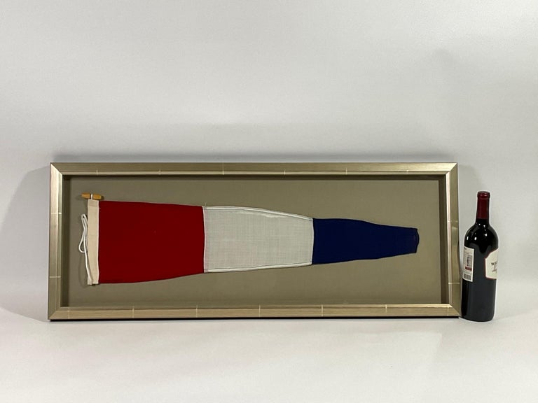 Vintage Nautical Signal Flag in Frame For Sale at 1stDibs