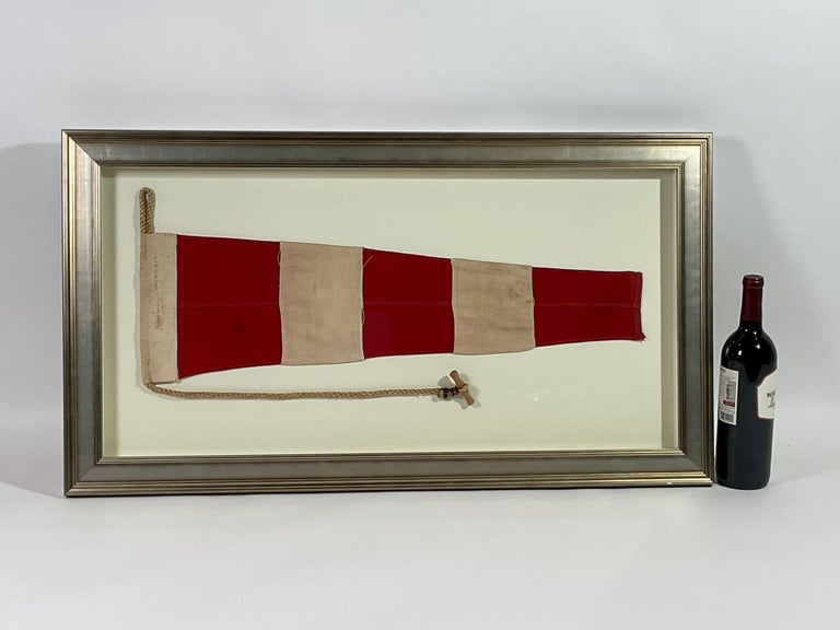 Vintage Nautical Signal Flag in Frame For Sale at 1stDibs