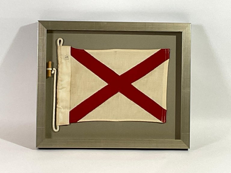 Vintage Nautical Signal Flag in Frame For Sale at 1stDibs