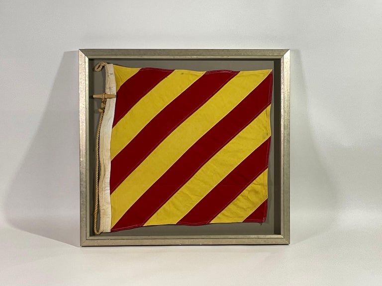 Vintage Nautical Signal Flag in Frame For Sale at 1stDibs