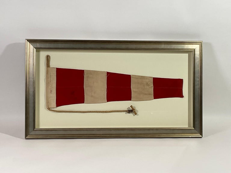 Vintage Nautical Signal Flag in Frame For Sale at 1stDibs