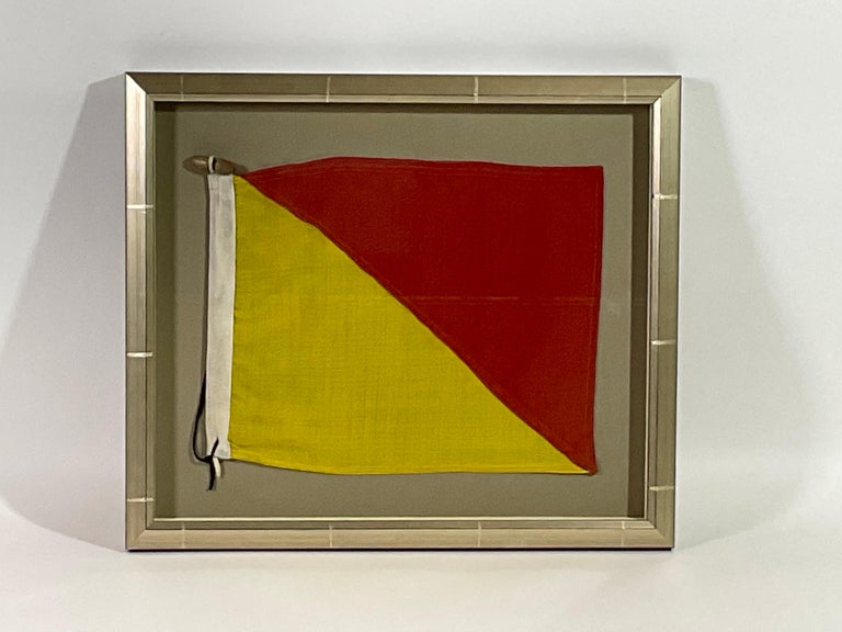 Vintage Nautical Signal Flag in Frame For Sale at 1stDibs