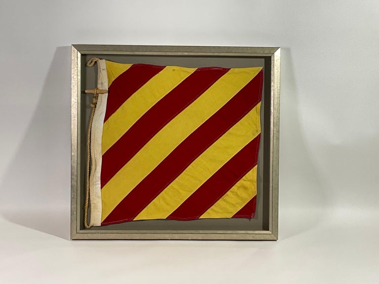 Vintage Nautical Signal Flag in Frame For Sale at 1stDibs