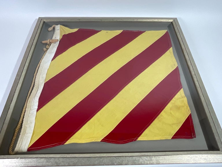 Vintage Nautical Signal Flag in Frame For Sale at 1stDibs