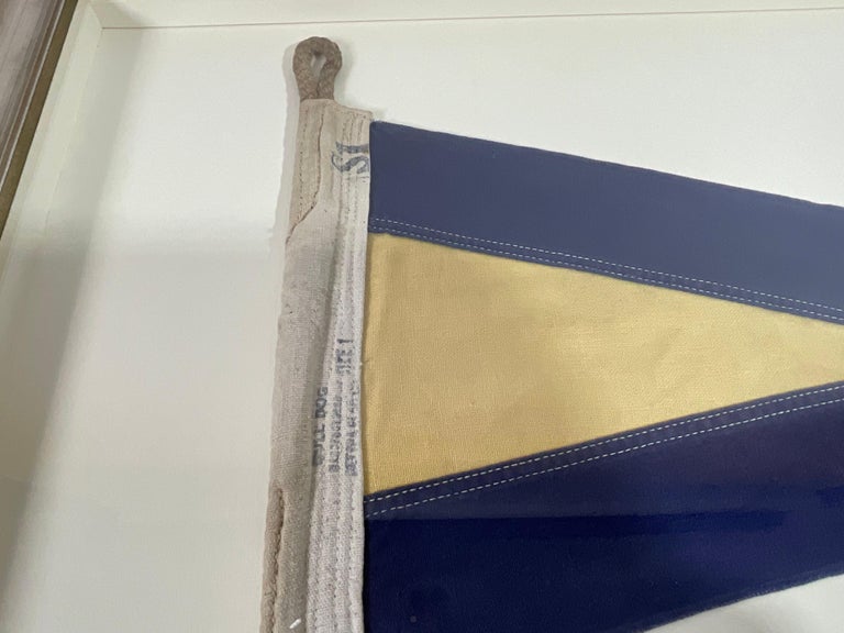 Vintage Nautical Signal Flag in Frame For Sale at 1stDibs