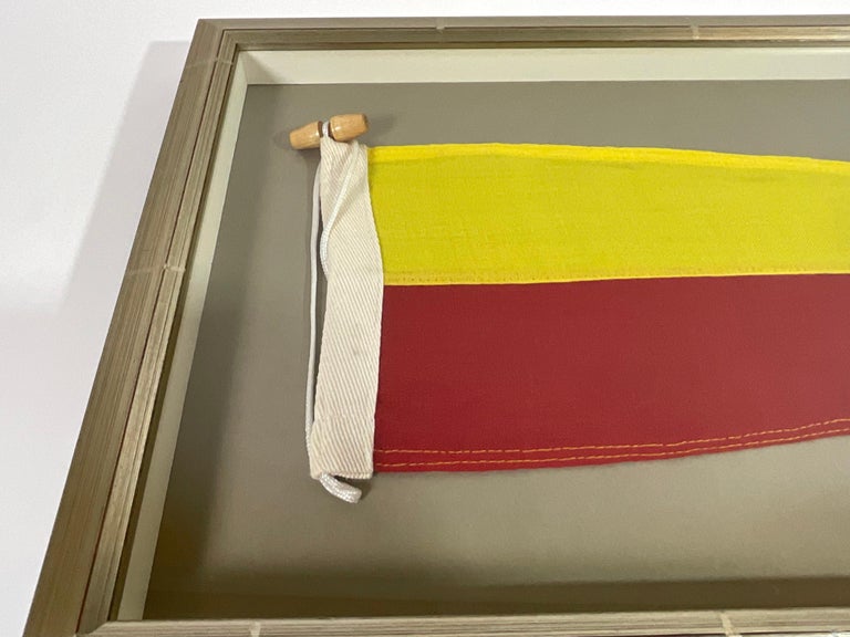 Vintage Nautical Signal Flag in Frame For Sale at 1stDibs