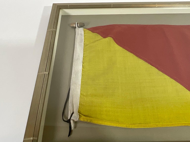 Vintage Nautical Signal Flag in Frame For Sale at 1stDibs