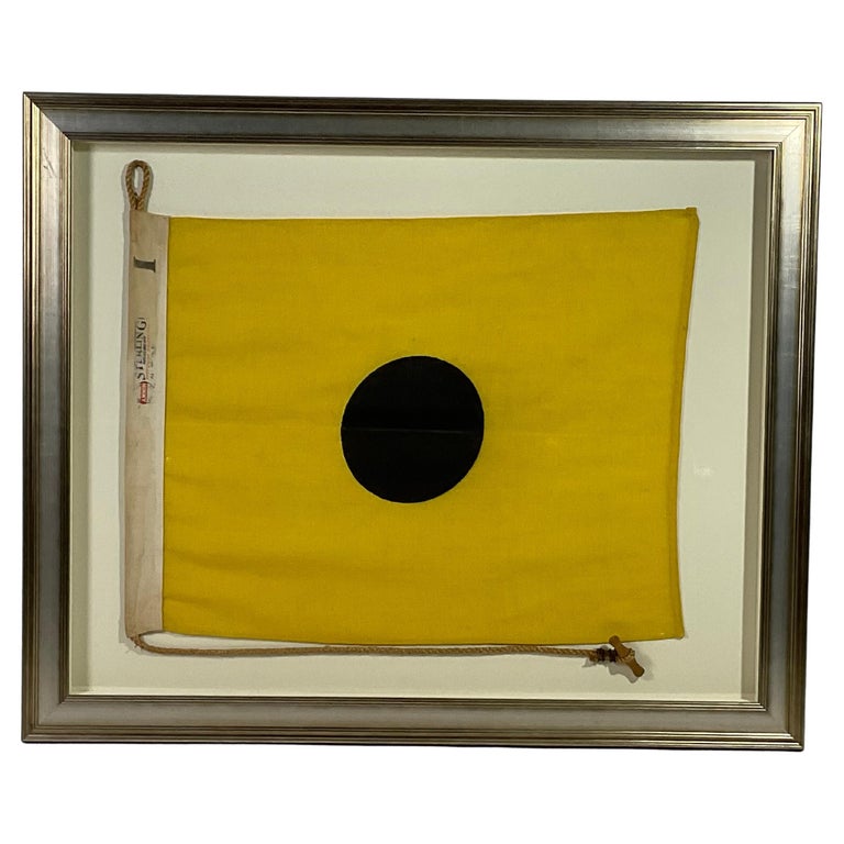 Vintage Nautical Signal Flag in Frame For Sale at 1stDibs