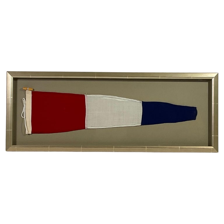 Vintage Nautical Signal Flag in Frame For Sale at 1stDibs