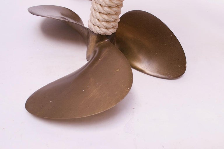 Vintage Nautical Table Lamp with Patinated Brass Boat Propeller Base ...