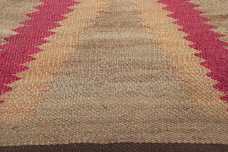 Vintage Navajo Ganado Rug with Native American Style For Sale at 1stDibs