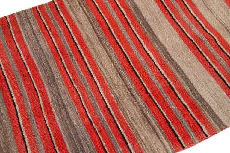 Vintage Navajo Native American Indian Striped Weaving Rug Blanket For ...