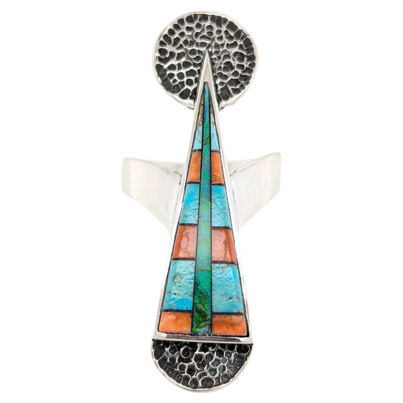 Vintage Navajo Sterling Turquoise Spiny Oyster Shell Opal Ring - by Rob ...