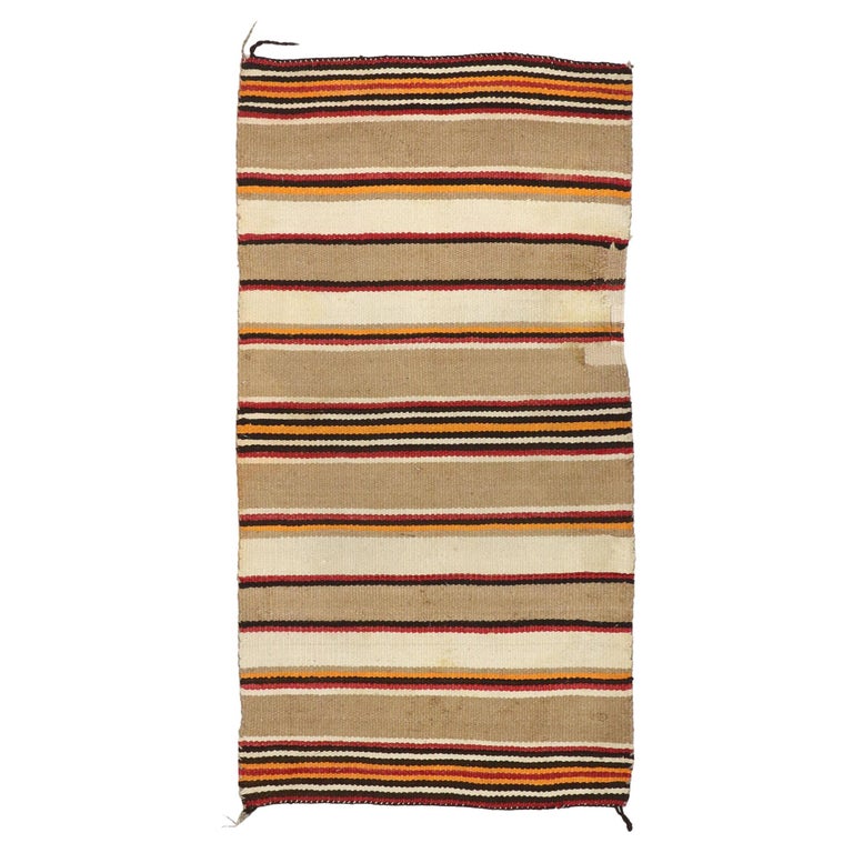 Vintage Navajo Stripe Blanket Kilim Rug For Sale at 1stDibs