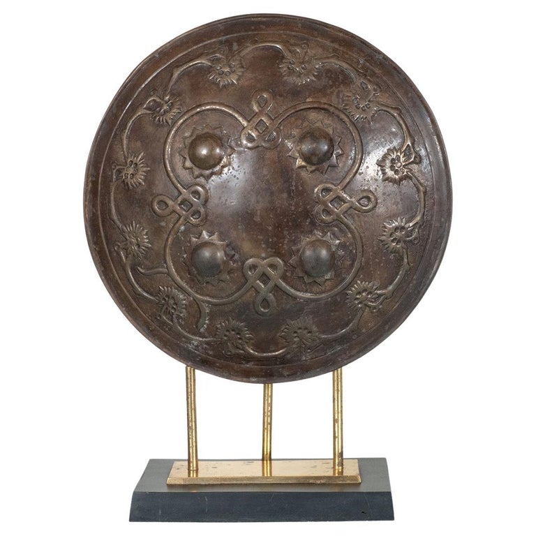 Vintage Neoclassical Bronze "Shield" Table Lamp For Sale at 1stDibs