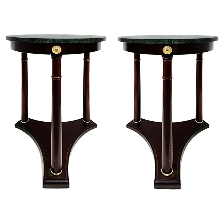 Vintage Neoclassical Regency Style Marble Top Side Tables - a Pair For ...