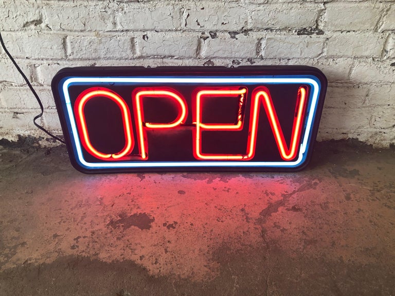 Vintage Neon "Open" Sign at 1stDibs