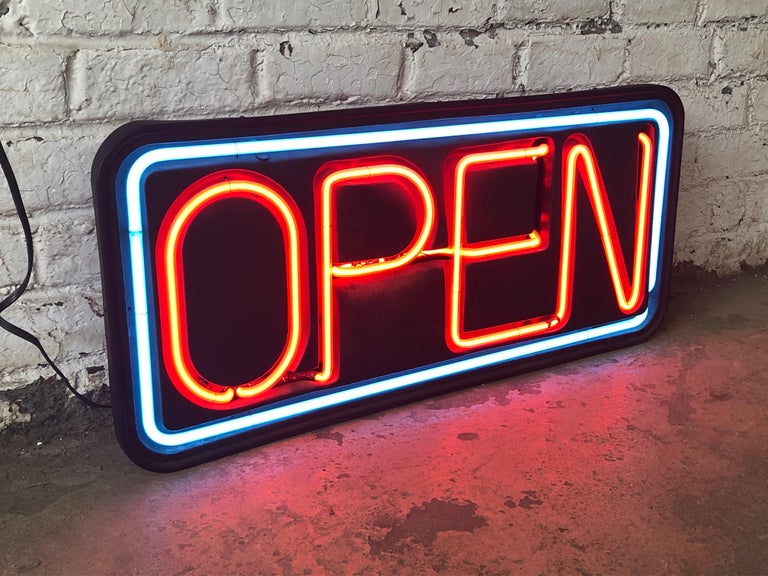 Vintage Neon "Open" Sign at 1stDibs