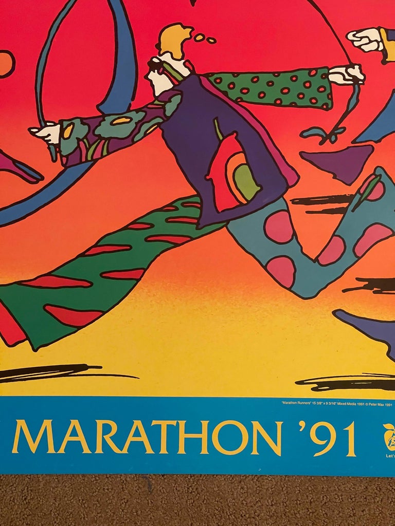 Vintage "New York City Marathon" Poster by Peter Max, 1991 at 1stDibs ...
