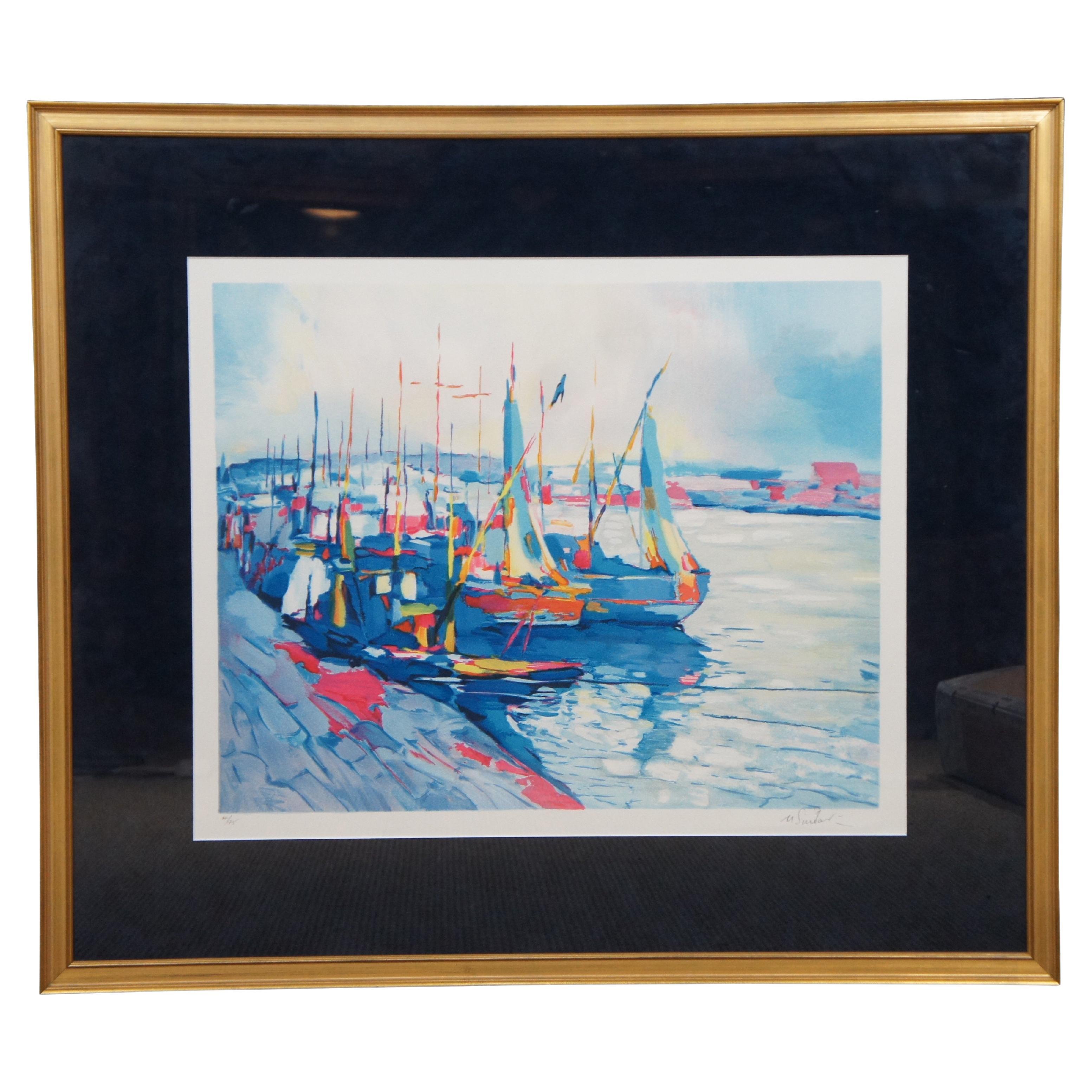 Massive Signed Abstract Quadriptych Nautical Sailboat Seascape ...