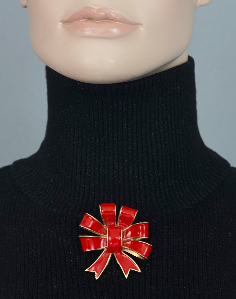 Vintage NINA RICCI Enamel French Bow Brooch at 1stDibs