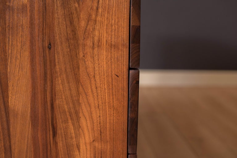 Vintage Nine-Drawer Solid Walnut Storage Dresser at 1stDibs