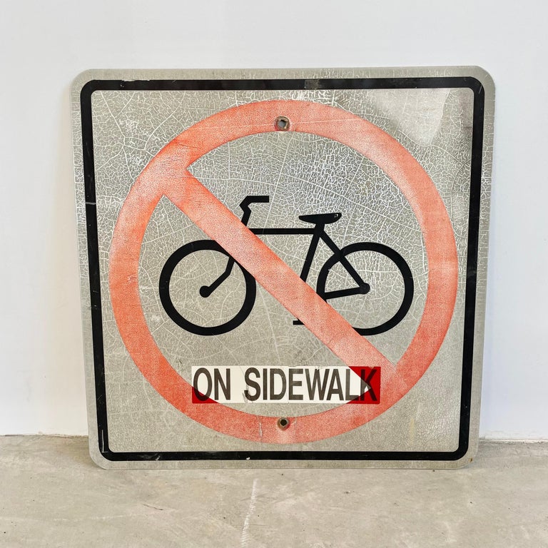 Vintage 'No Bikes' Street Sign For Sale at 1stDibs | no bike sign