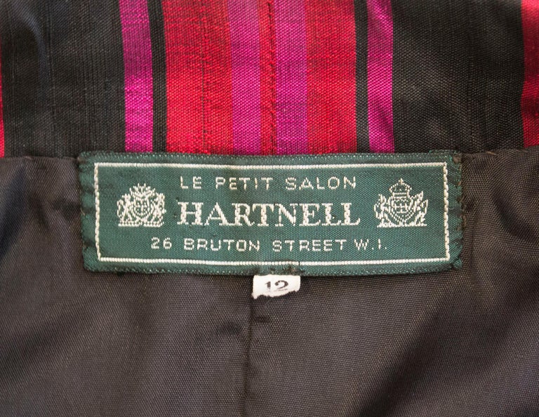 Vintage Norman Hartnell Silk Stripe Jaacket at 1stDibs